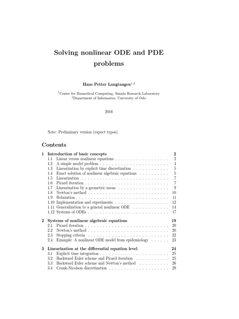 Nonlinear ODE and PDE Solutions Guide | PDF | Nonlinear System | Equations