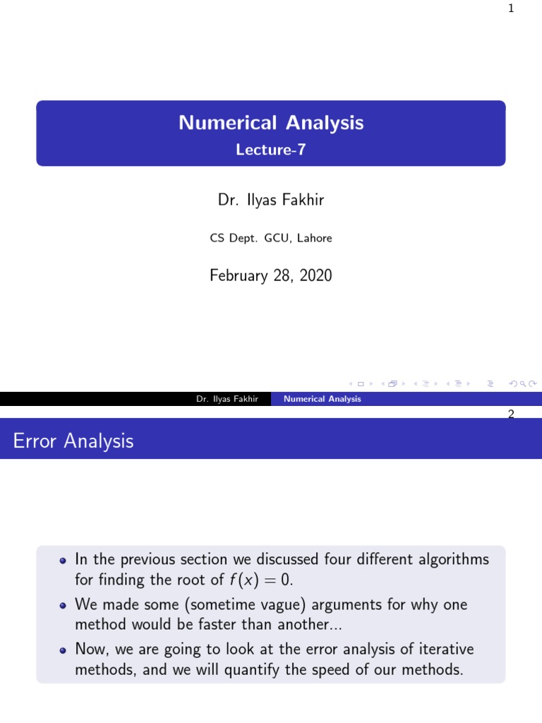 Numerical Analysis: Lecture-7 | Download Free PDF | Numerical Analysis ...