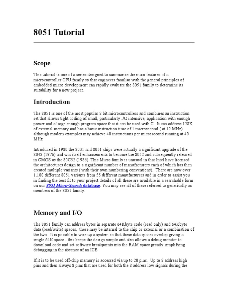8051 Tutorial: Scope | PDF