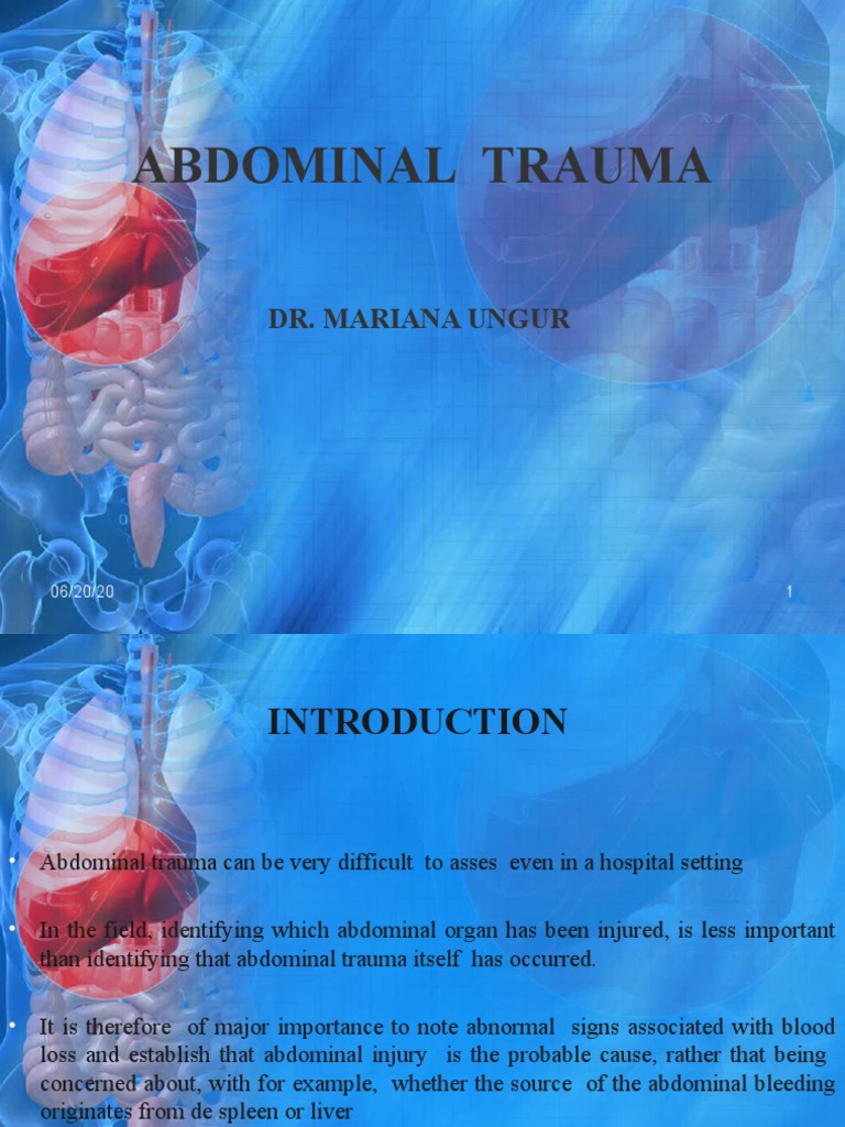 Abdominal Trauma - Management | Download Free PDF | Abdomen | Major Trauma