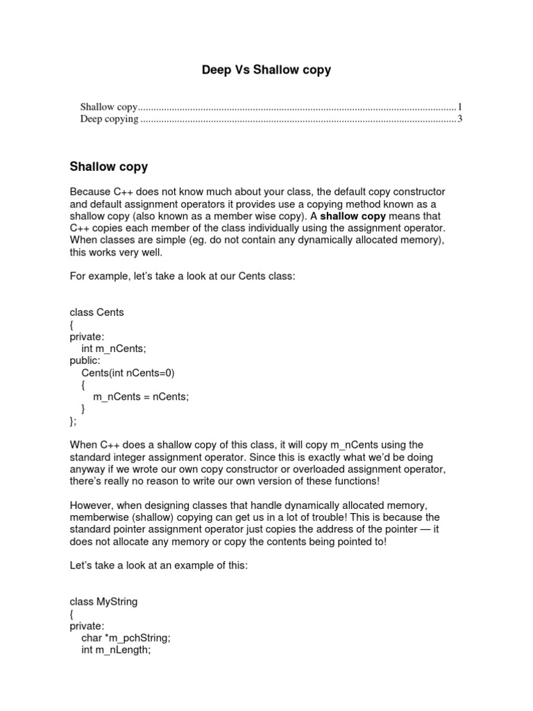 Deep Vs Shallow Copy Constructor Object Oriented Programming Pointer Computer Programming 5447