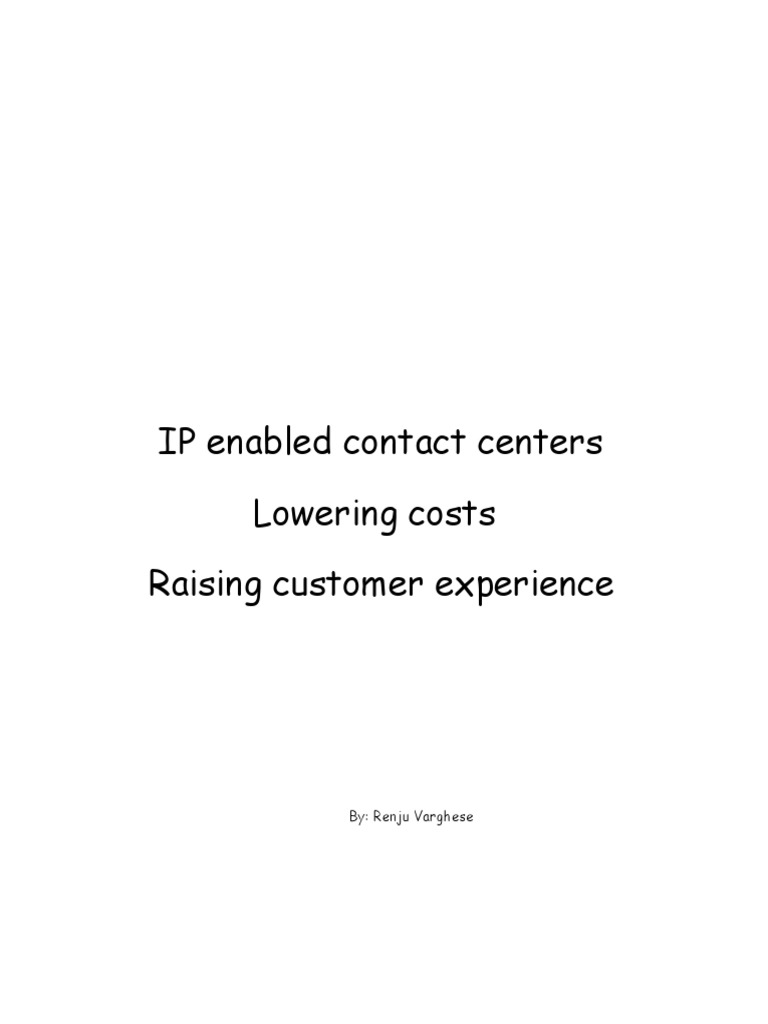 Ip Enabled Contact Centers | PDF | Call Centre | Computer Network