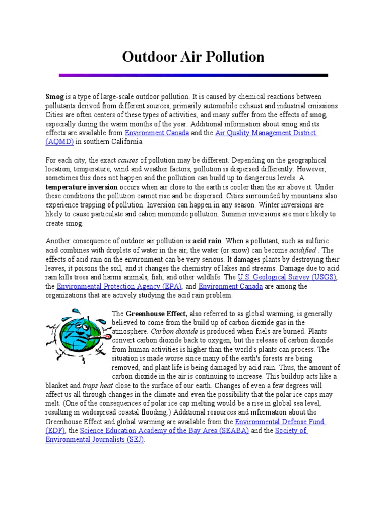 Outdoor Air Pollution | PDF | Air Pollution | Environmental Health