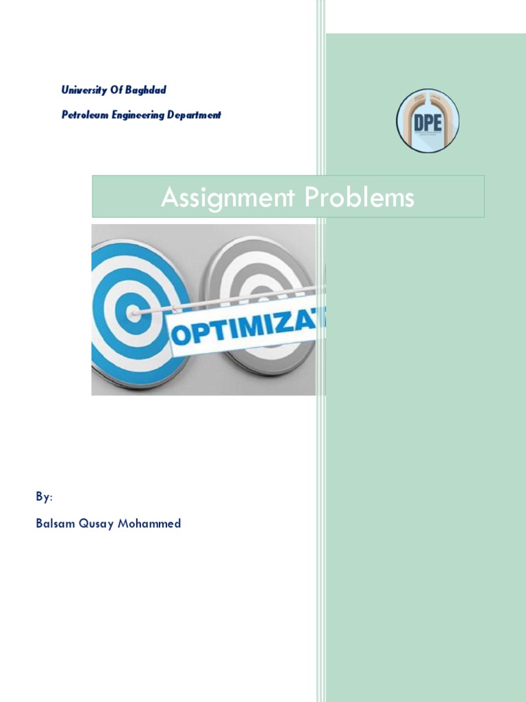 Assignment Problems | PDF | Mathematical Optimization | Mathematical ...