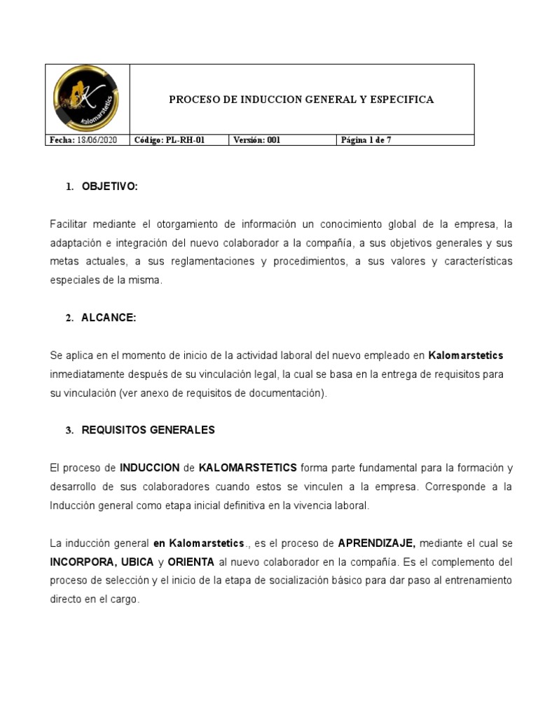 Guia de Induccion General y Especifica | PDF | Razonamiento inductivo ...