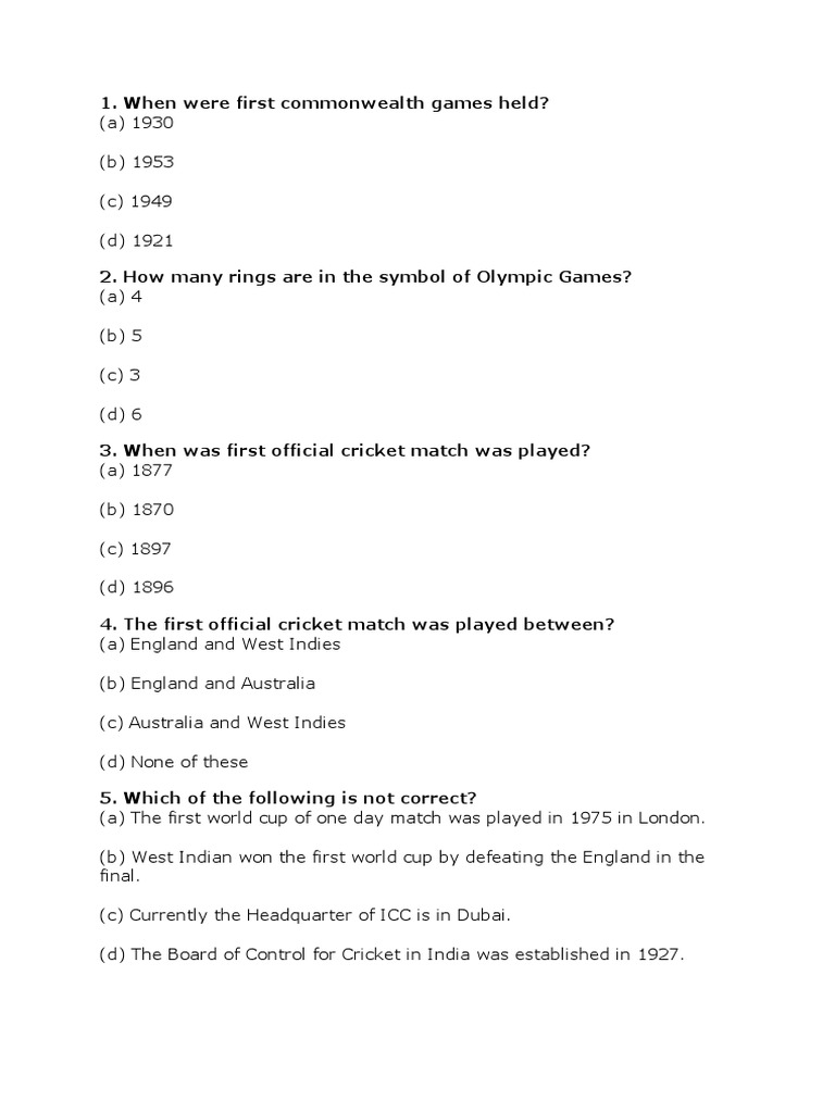 When Were First Commonwealth Games Held? | PDF | Formula One ...