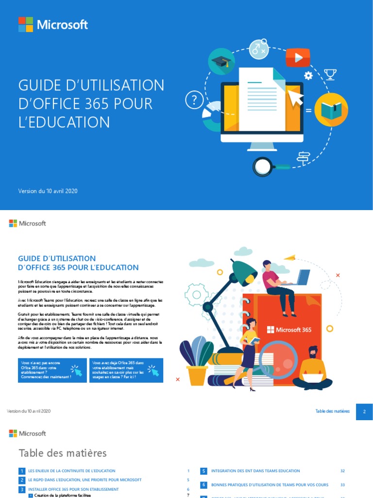 Guide d'utilisation Office 365 Éducation | PDF | Microsoft | Microsoft ...