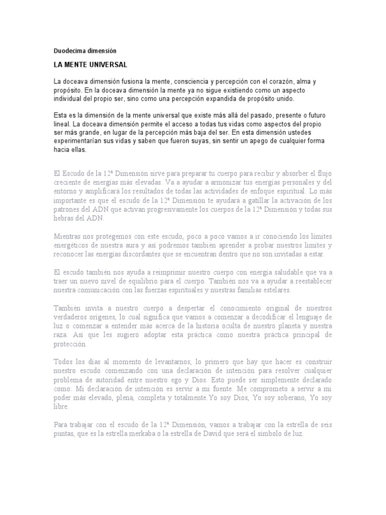 Duodecima Dimensión | PDF | Mente | Conceptos psicologicos