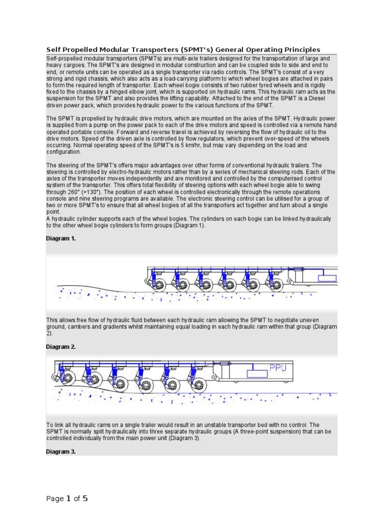 Self Propelled Modular Transporters | PDF | Steering | Suspension (Vehicle)