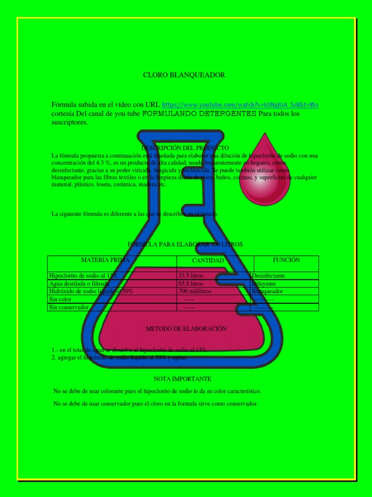 Cloro Blanqueador PDF | PDF | Ciencias fisicas | Sustancias químicas