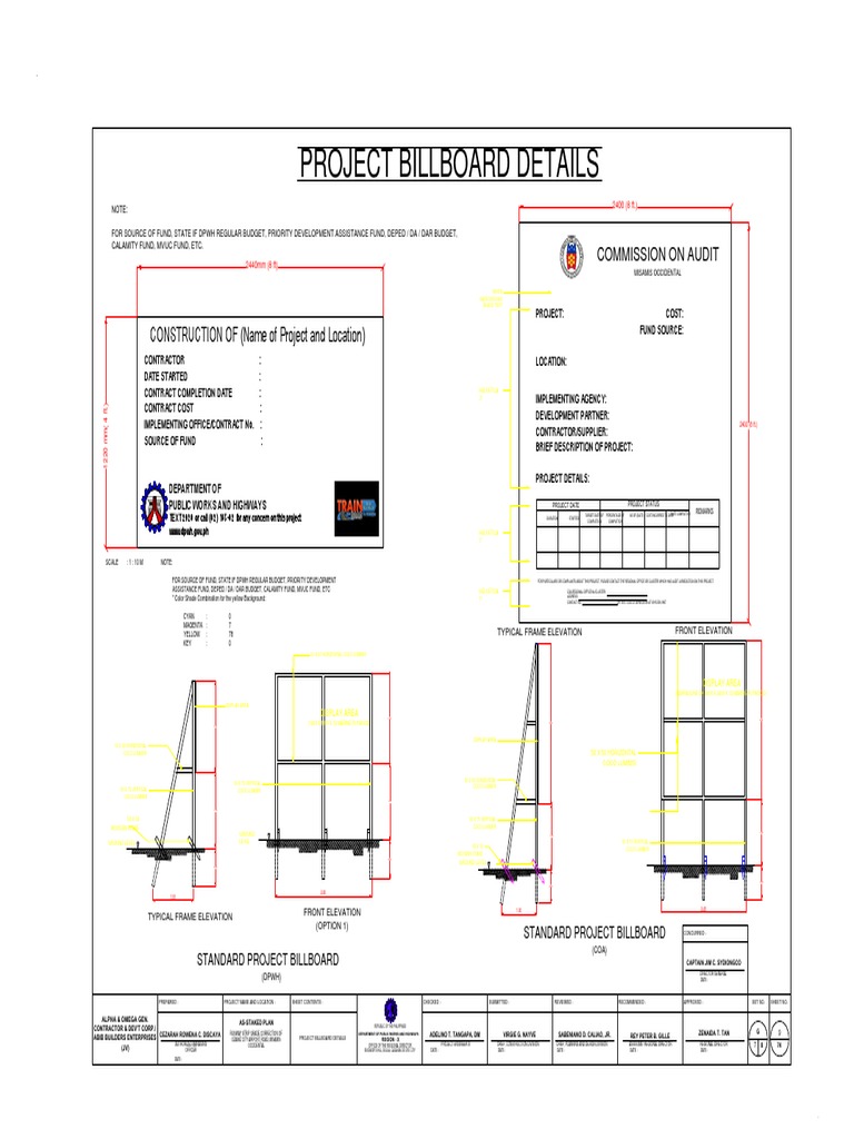 Project Billboard Details: CONSTRUCTION OF (Name of Project and ...