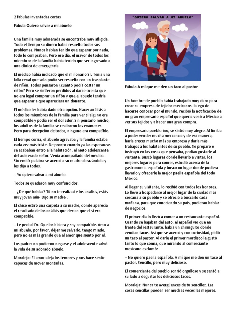 2 Fabulas Inventadas Cortas | PDF | Instrumentos de cuerda ...