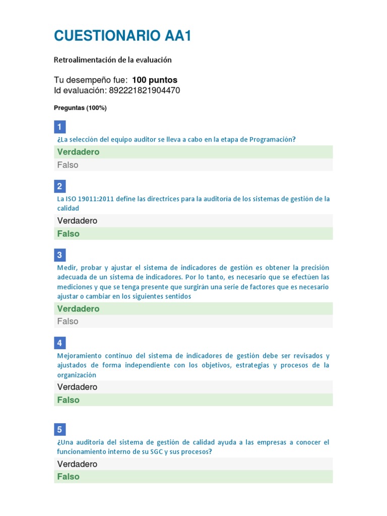 Actividad 1 - Ev1 Cuestionario - AA1 | PDF