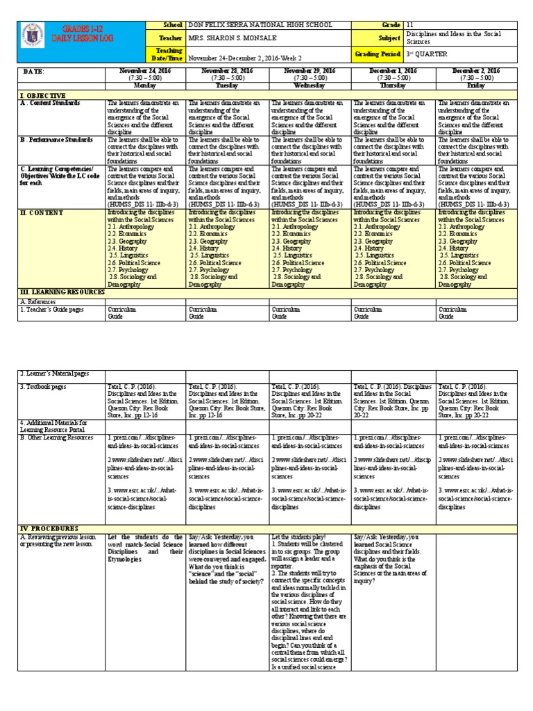 Dll-Diss Week 2 | PDF | Social Science | Concept