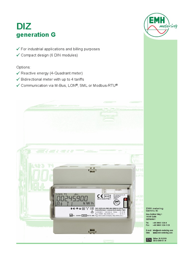 Generation G: EMH Metering | PDF | Power Supply | Kilowatt Hour