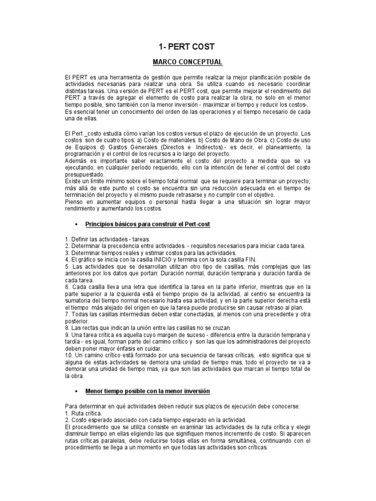 Pert Cost | PDF | Planificación | Business