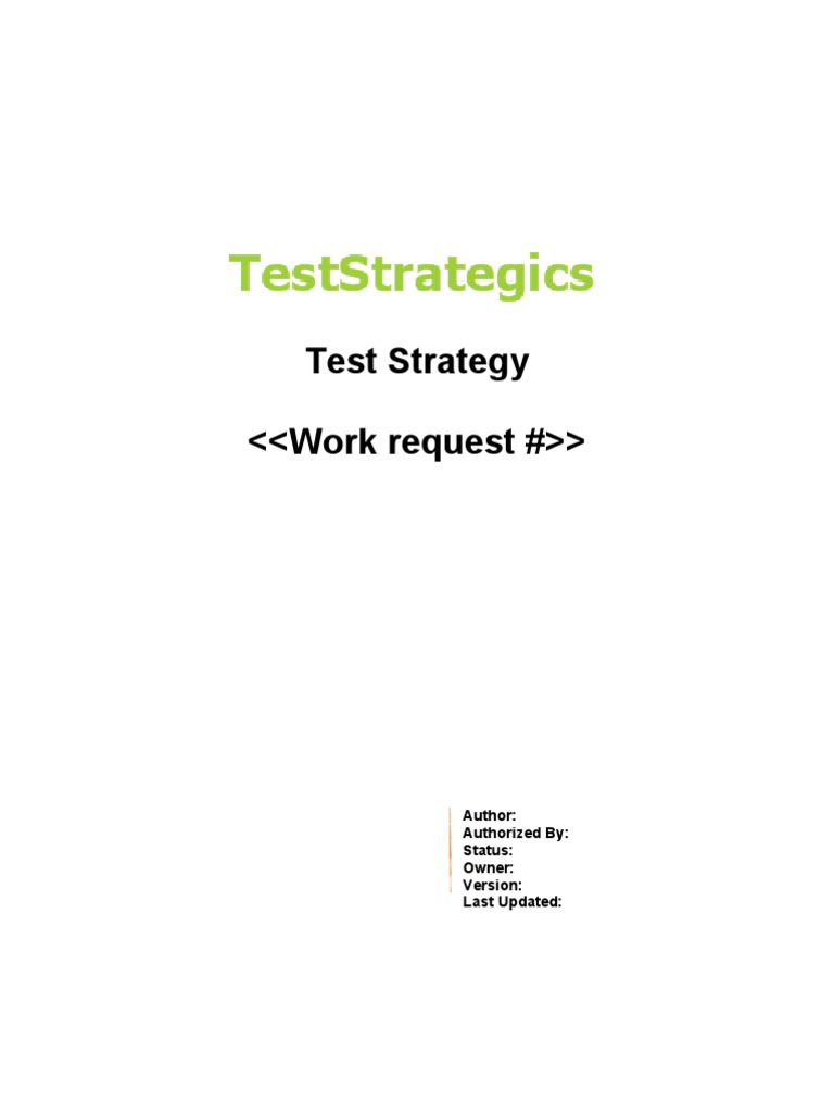 Test Strategy Template | PDF | Unit Testing | Information Technology