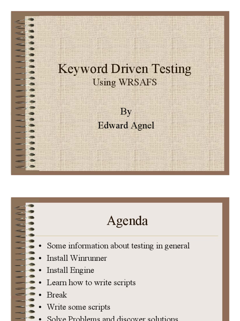 Keyword Driven Testing Using Wrsafs Pdf Scripting Language