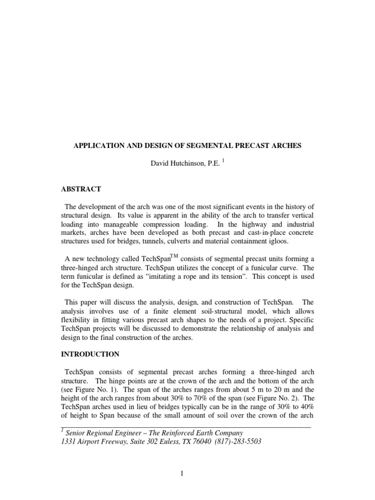 Application and Design of Segmental Precast Arches | PDF | Beam ...