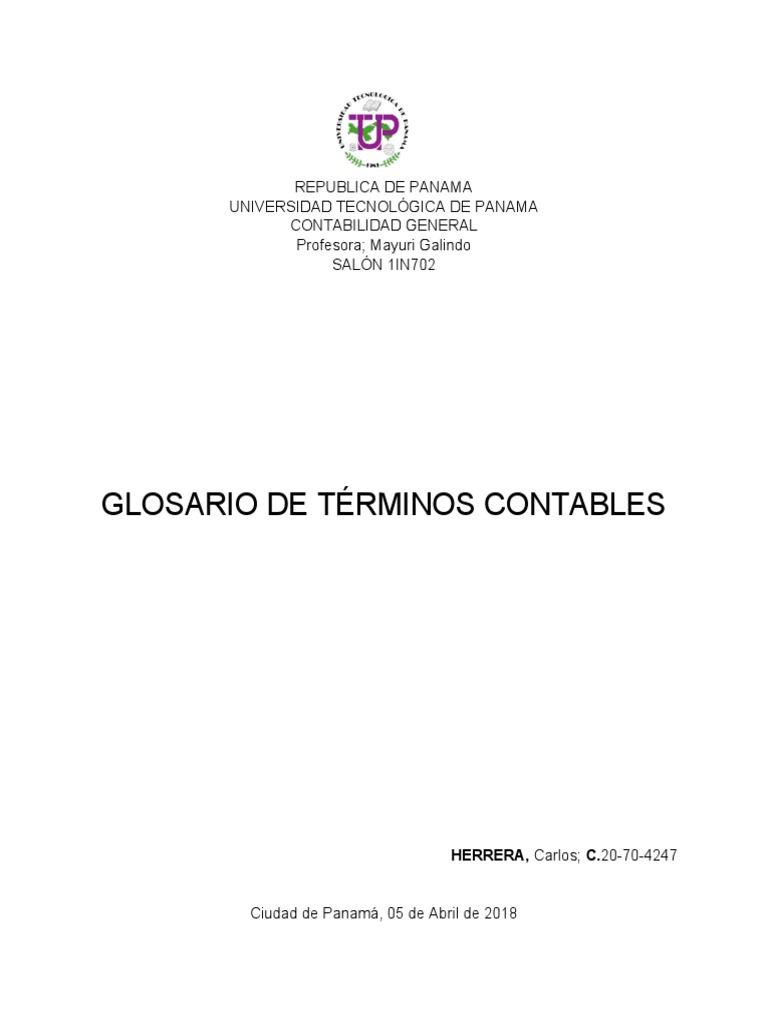 Glosario de Terminos Contables | PDF | Contabilidad | Contabilidad ...