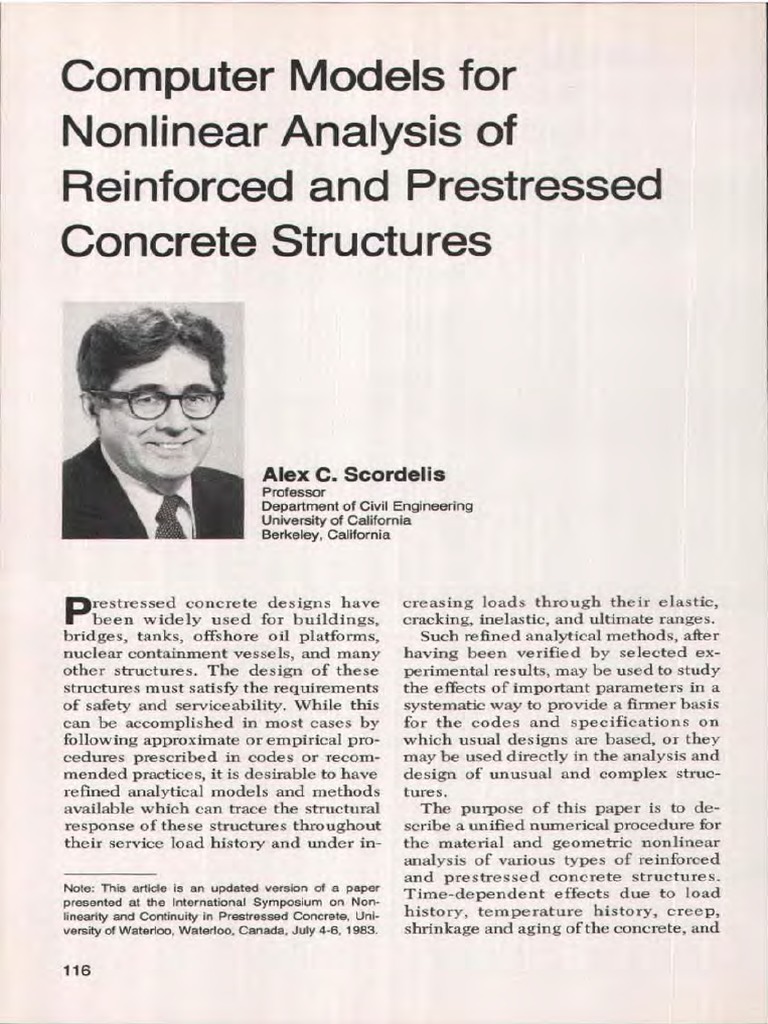 Computer Models For Nonlinear Analysis of Reinforced and Prestressed ...