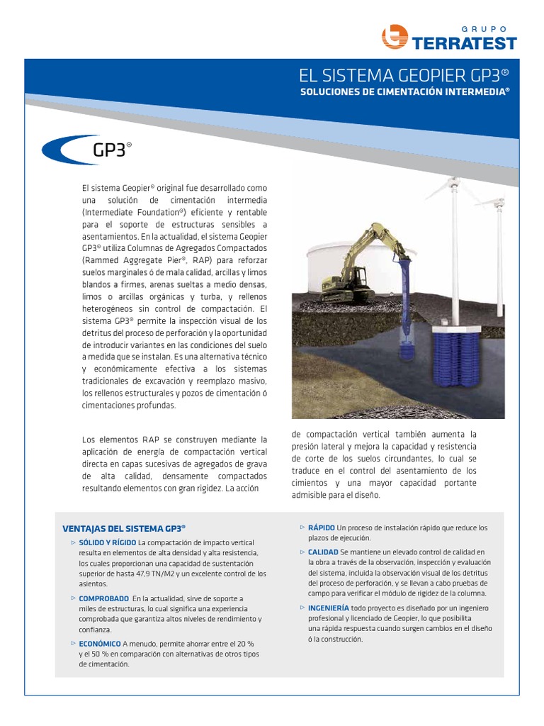 El Sistema Geopier Gp3®: Soluciones de Cimentación Intermedia® | PDF ...