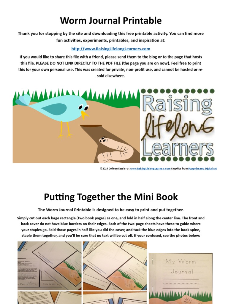 Worm Journal Printable | PDF