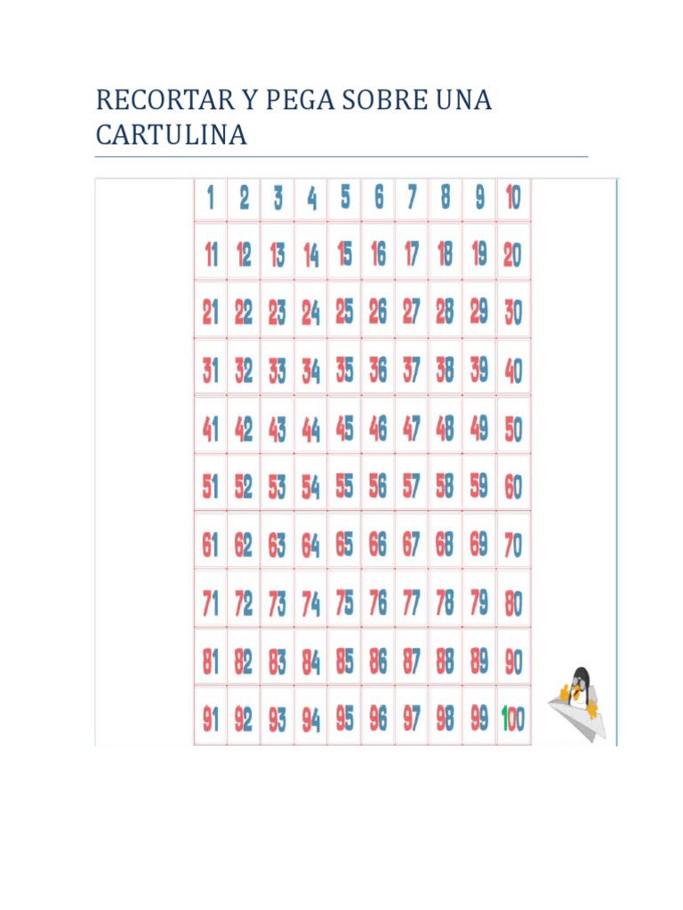 Word Numeros 1 Al 100 | PDF