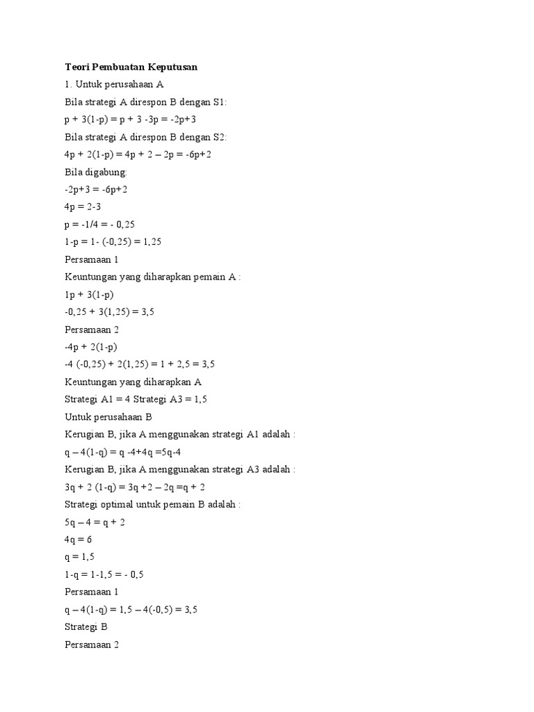 Teori Pembuatan Keputusan Pdf