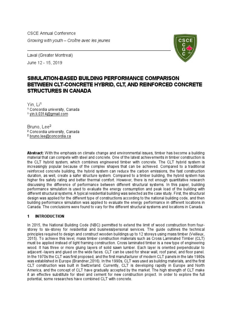 CLT Concrete Energy Comparison | PDF | Building Technology | Building ...