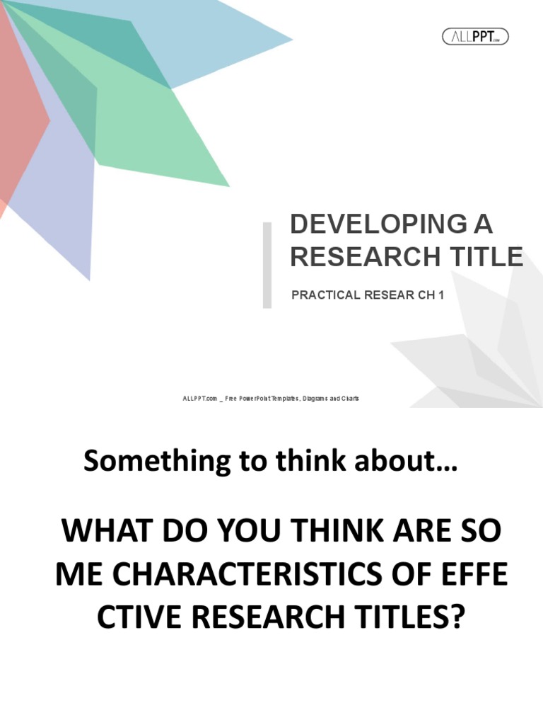 Crafting Effective Research Titles | PDF | Career & Growth
