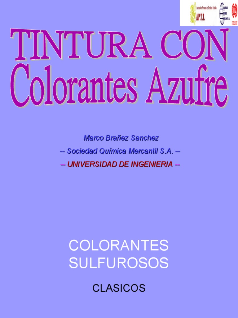 Colorantes Azufre | PDF | Azufre | Tiol