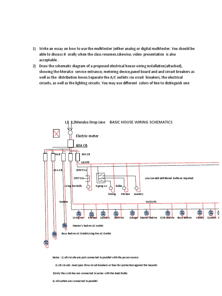 Basic House Wiring Schematics | PDF | Switch | Fuse (Electrical)