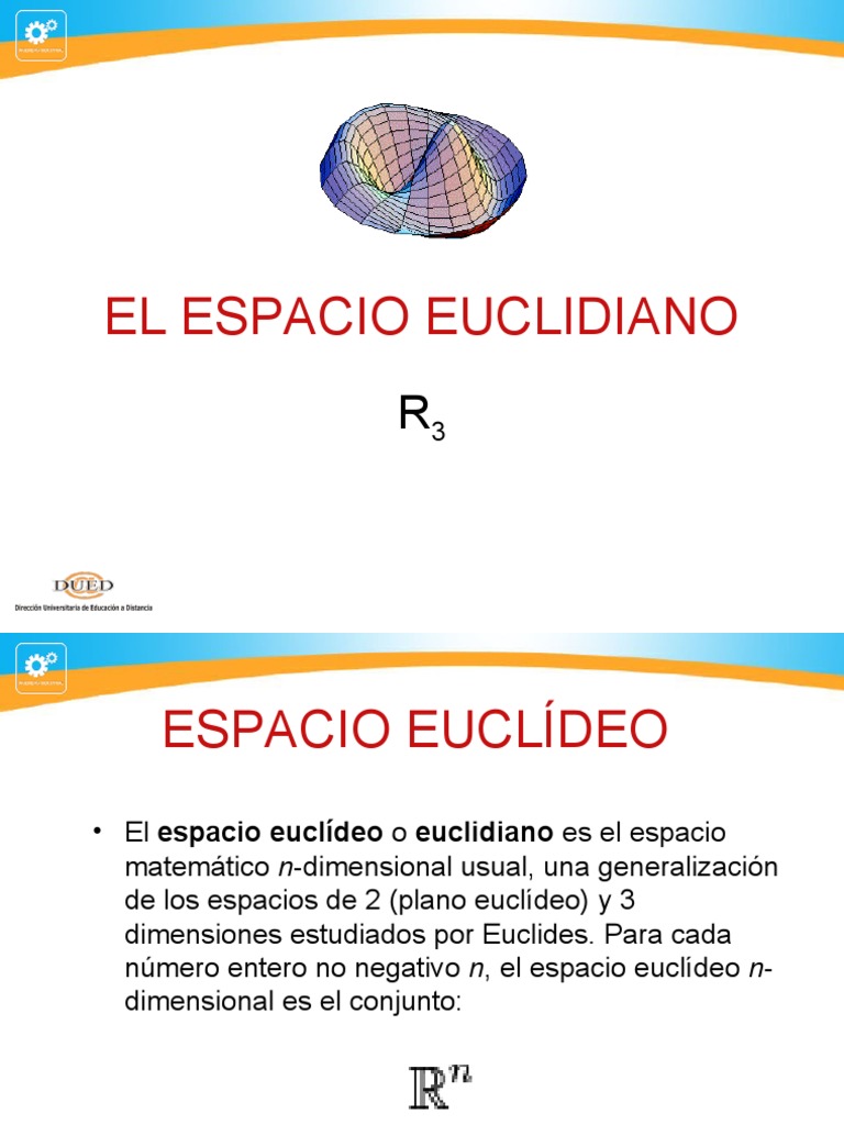 21 Espacio Euclidiano | PDF | Sistema de coordenadas Cartesianas ...