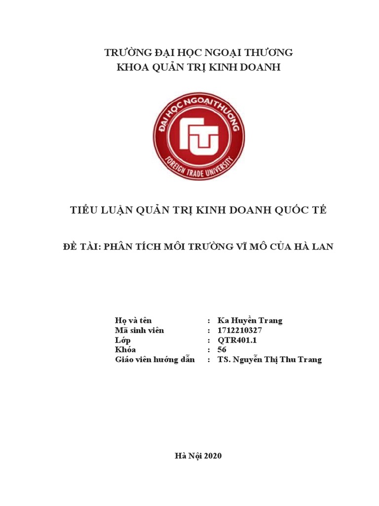 TIỂU LUẬN QTKDQT | PDF