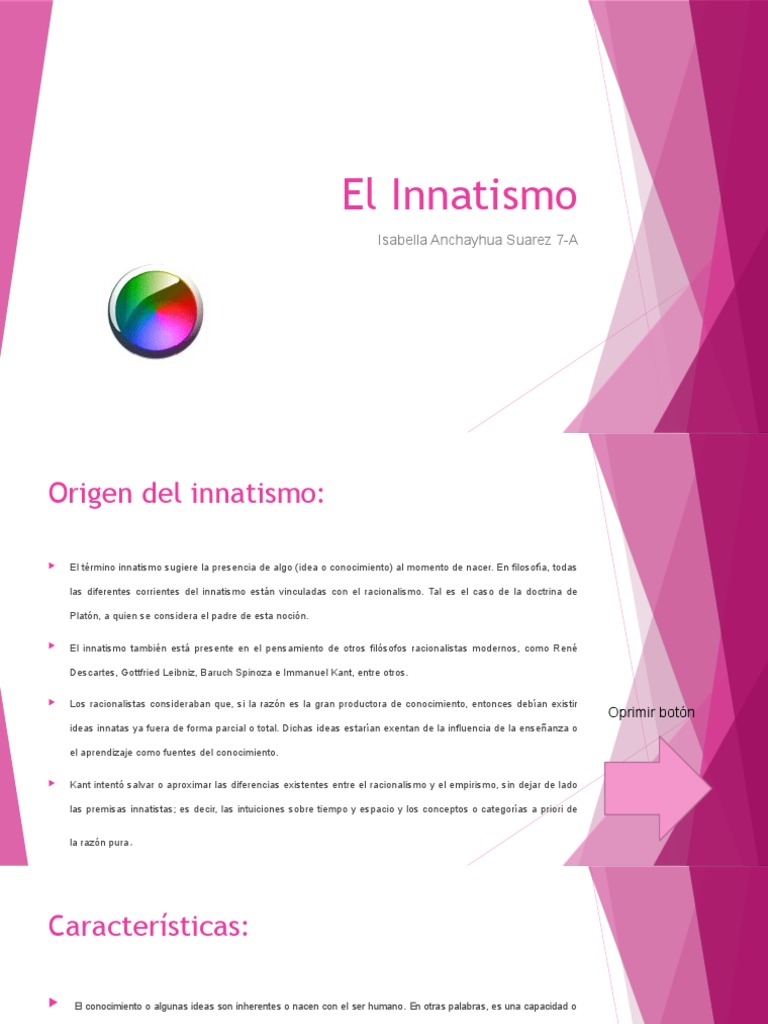 El Innatismo | PDF | Racionalismo | Razonamiento