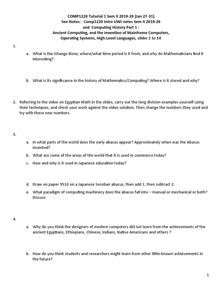 Computing History and Abacus Techniques | PDF | Chief Information ...