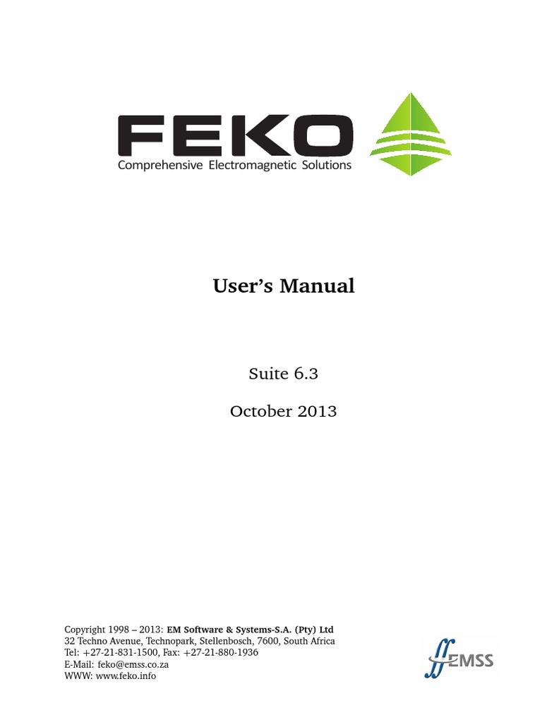 FEKO. User's Manual | PDF | 3 D Computer Graphics | Software
