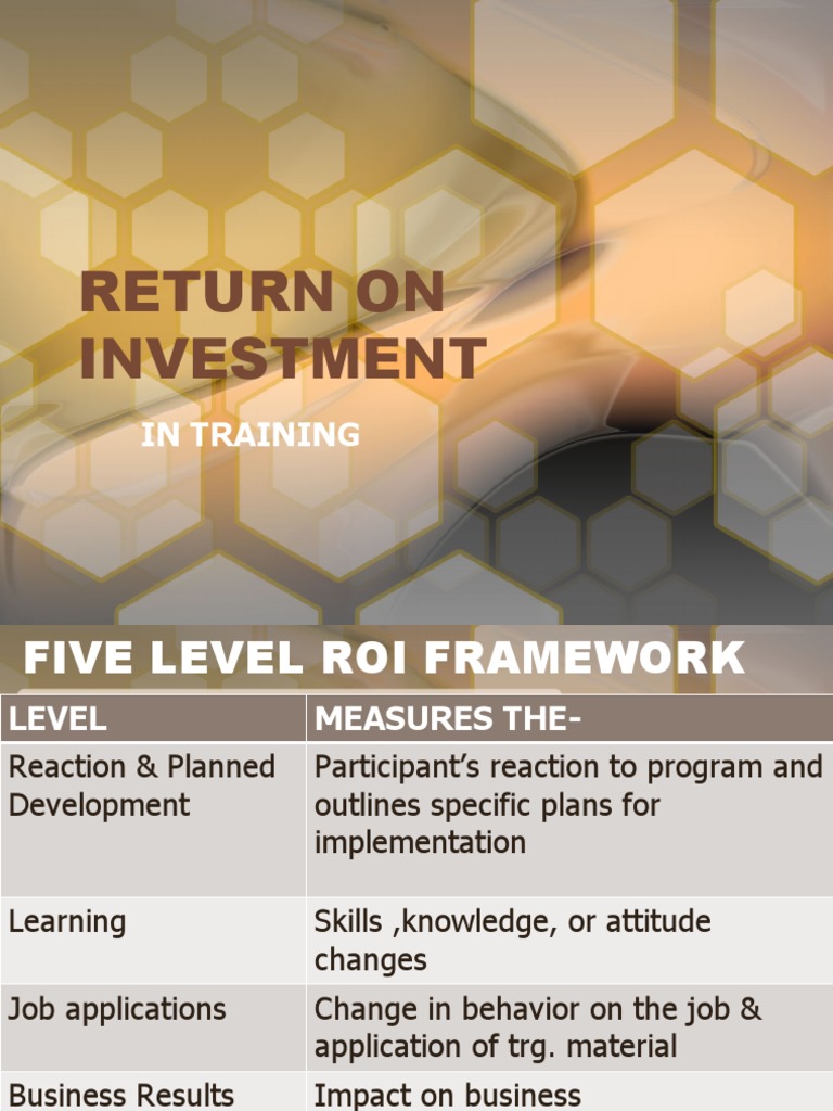 Return On Investment: in Training | PDF | Return On Investment ...