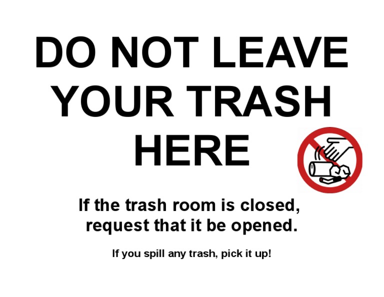 Sign - No Trash | PDF