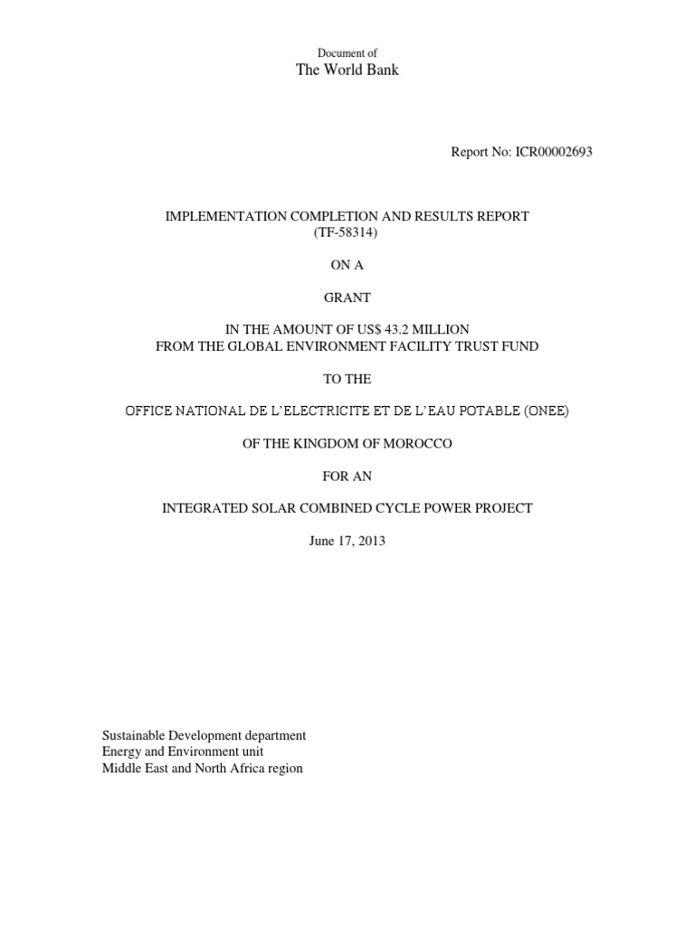 The World Bank: Document of | PDF | Solar Power | World Energy Consumption