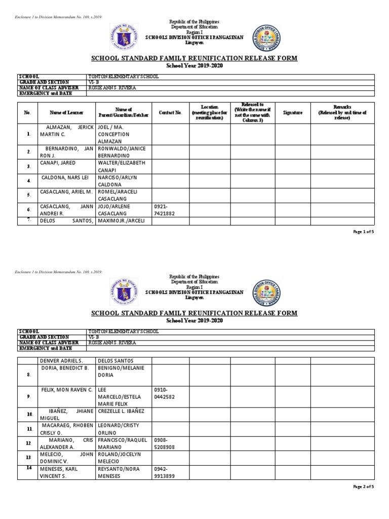 Family-Reunification-Release-Form VI-B | PDF