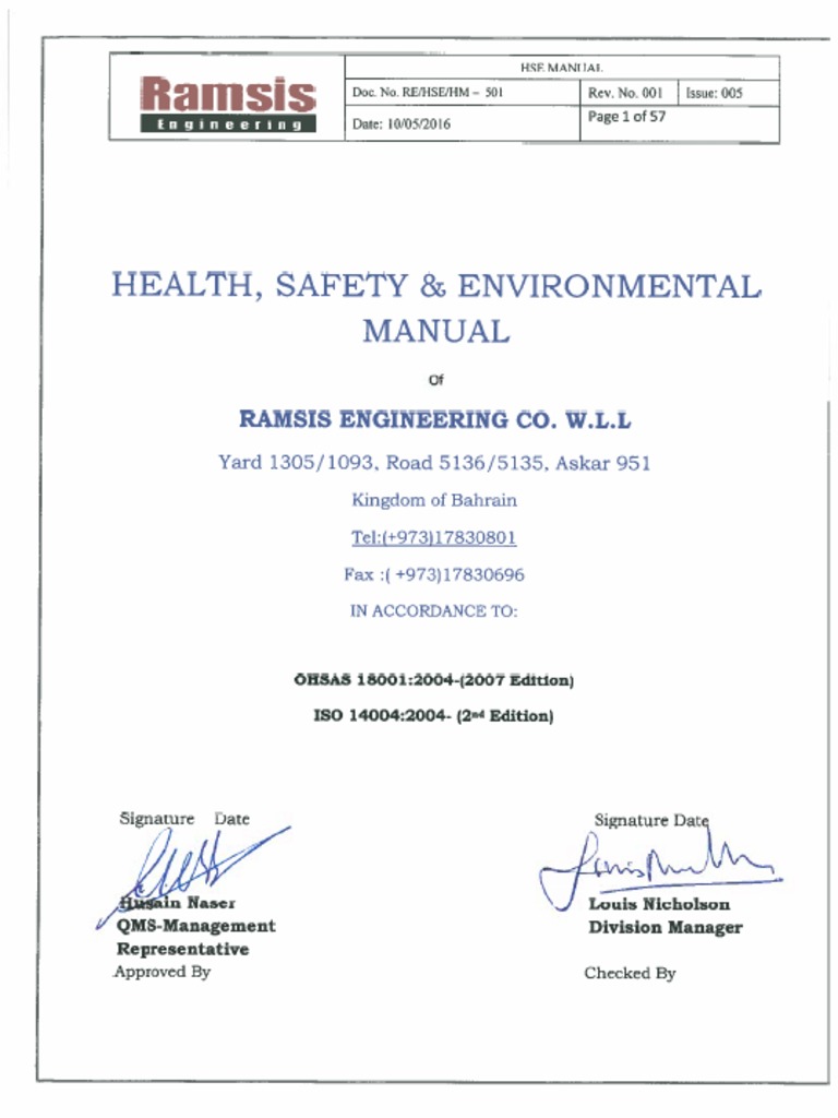 Hse Manual Pdf Risk Assessment Risk