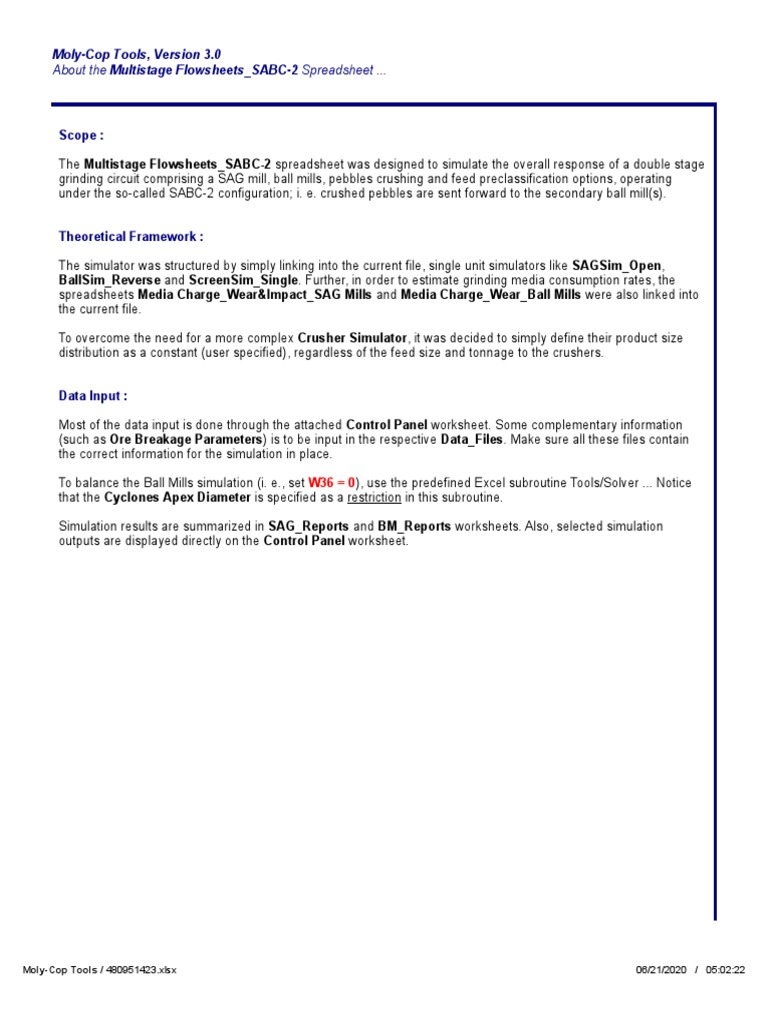 SABC-2 Circuit Simulation Guide | PDF | Mill (Grinding) | Ton