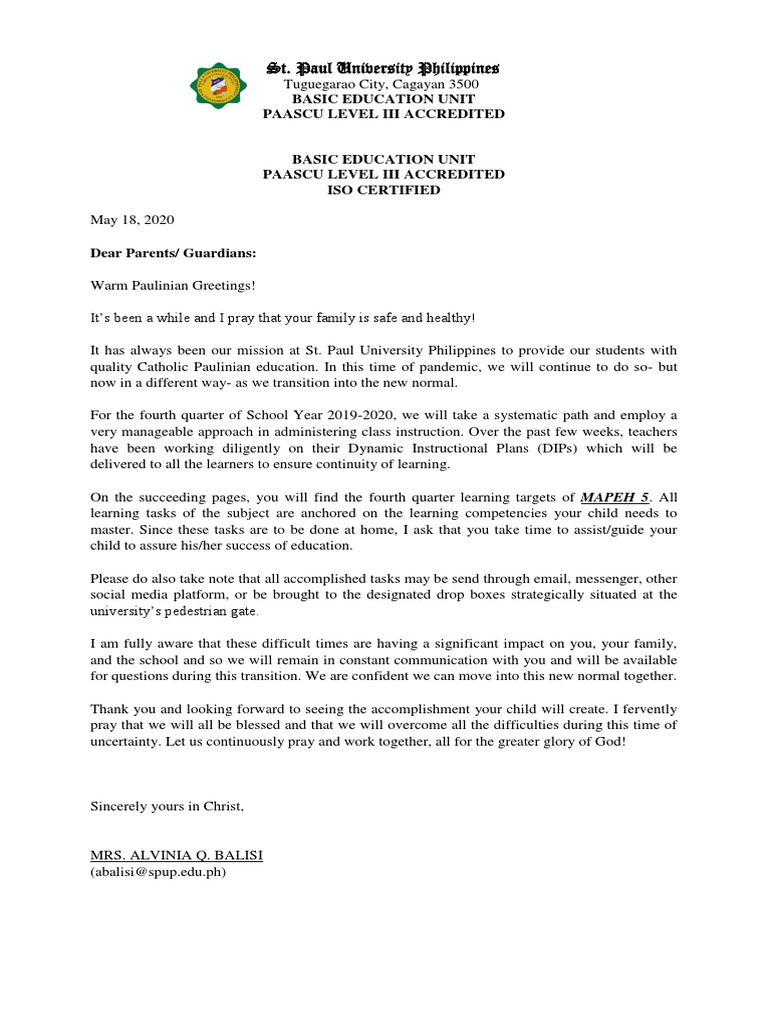 St. Paul University Philippines: Basic Education Unit Paascu Level Iii ...