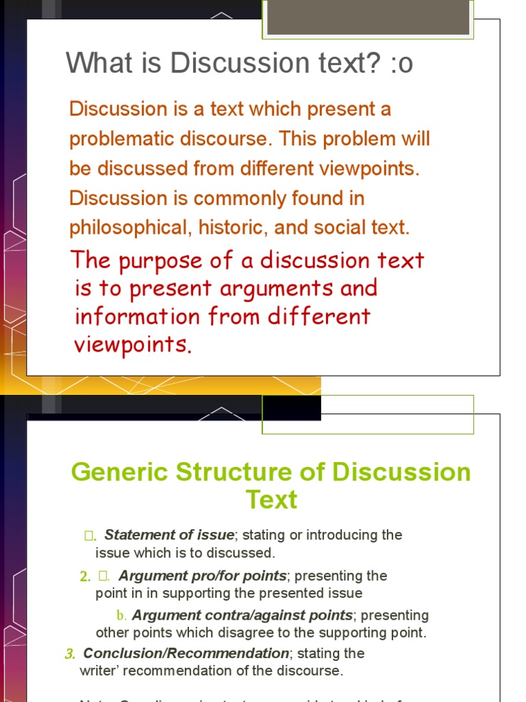 Understanding Discussion Text Structure | PDF | Argument | Homework