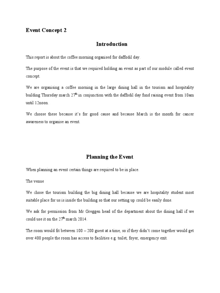 Event Concept 2 Introduction | PDF | Social Science | Cooking, Food & Wine