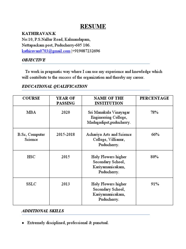 Kathir Resume | PDF