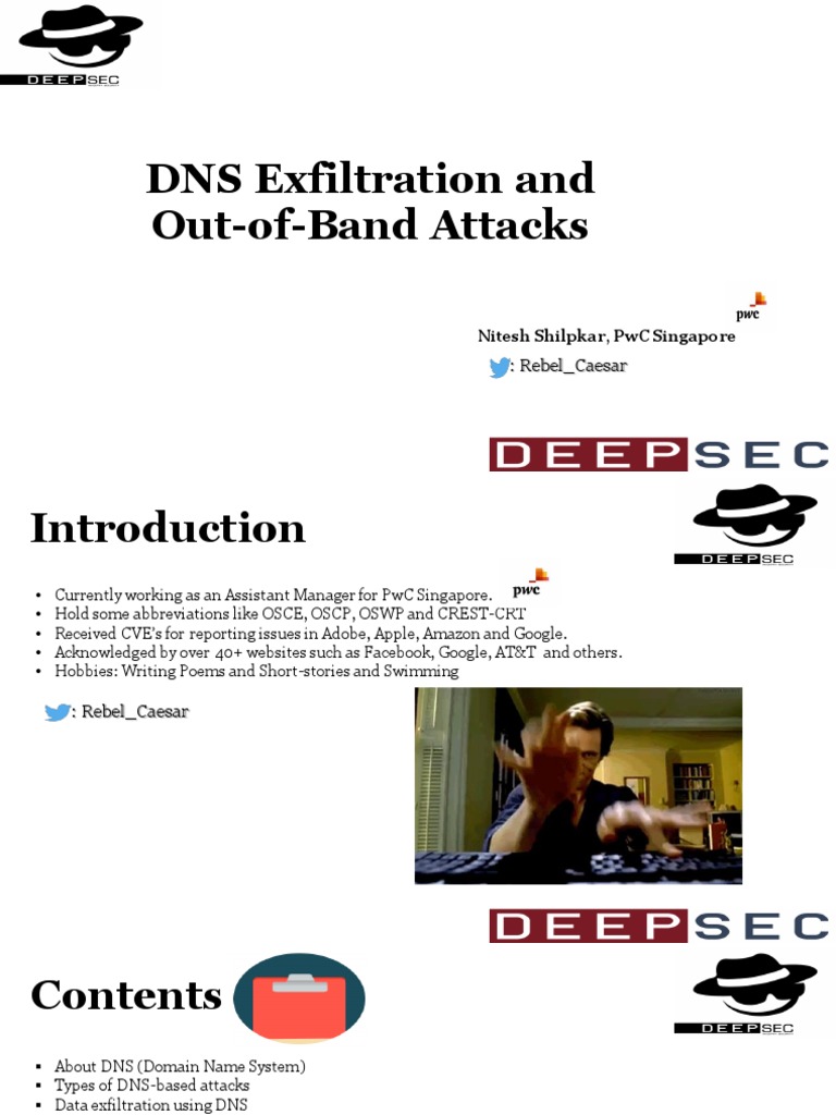 DNS Exfiltration & Out-of-Band Attacks | PDF | Domain Name System | Xml