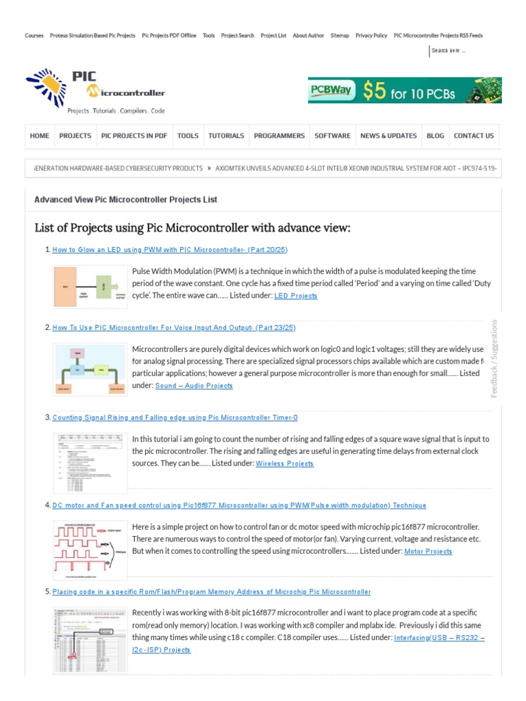 Advanced View Pic Microcontroller Projects List - PIC Microcontroller | PDF | Microcontroller ...